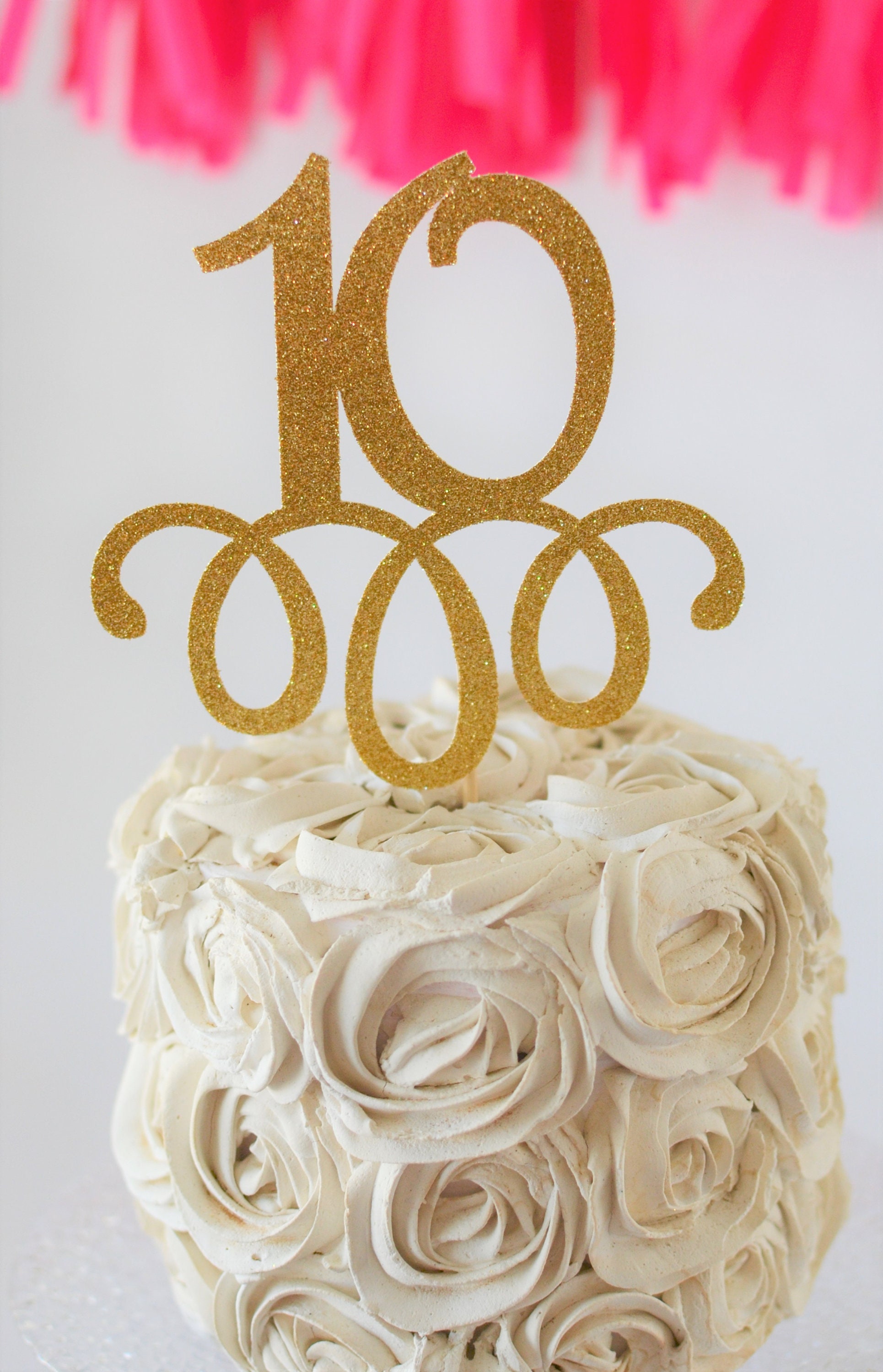 Glitter 10 Ten Cake Topper 10th Birthday 10 Year | Etsy