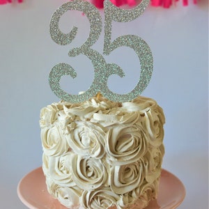 Glitter 35 Thirty Five Topper, 35th Birthday, 35 Birthday Pick, Glitter ...