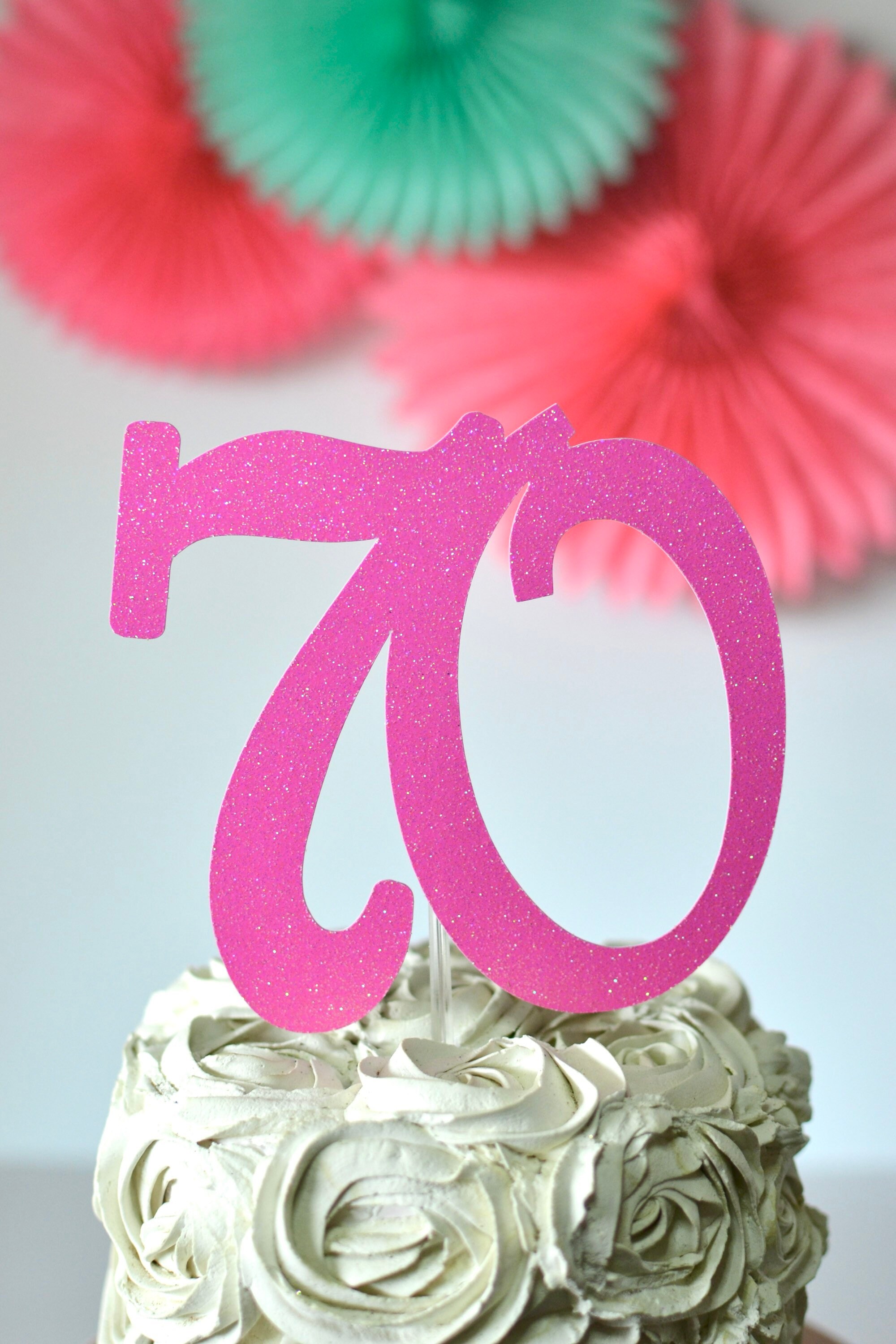 Glitter 70 Cake Topper. Seventy Cake Topper. 70th Birthday. Nana Topper ...