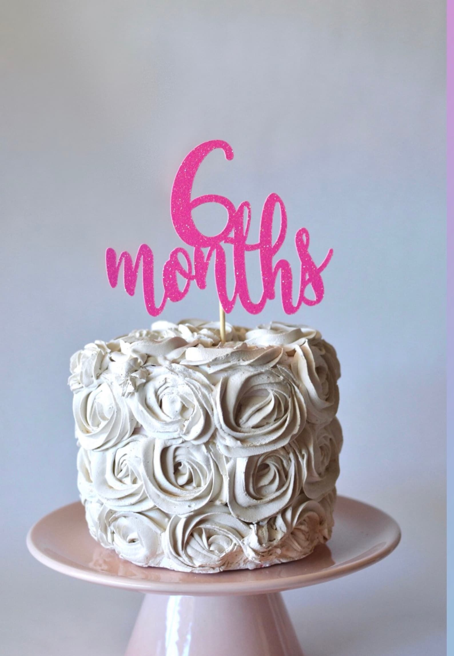 6 Months Cake Topper 1/2 Birthday Glitter Cake Topper Smash - Etsy