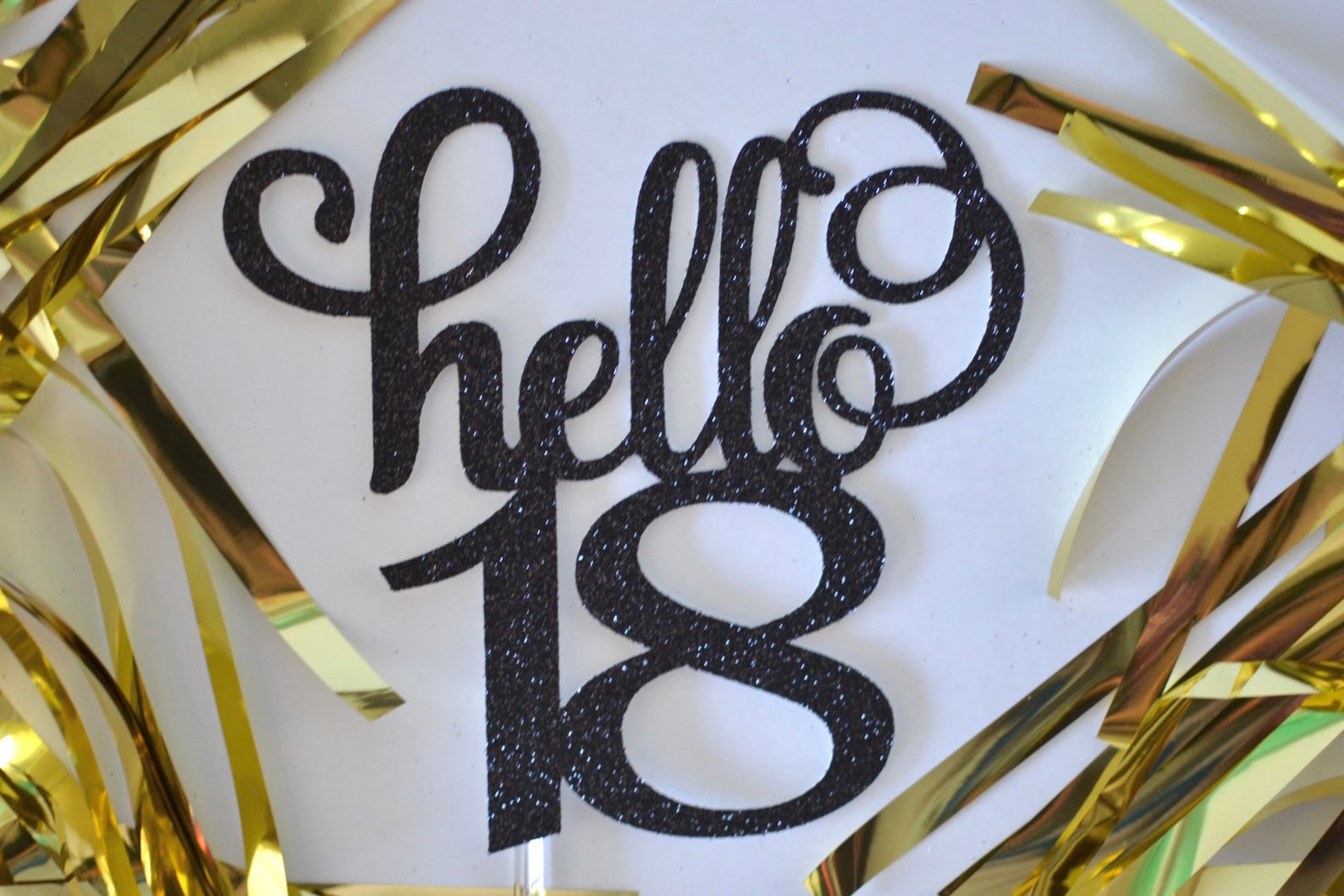 Glitter Hello 18 Birthday Age Cake Topper 18th Birthday - Etsy