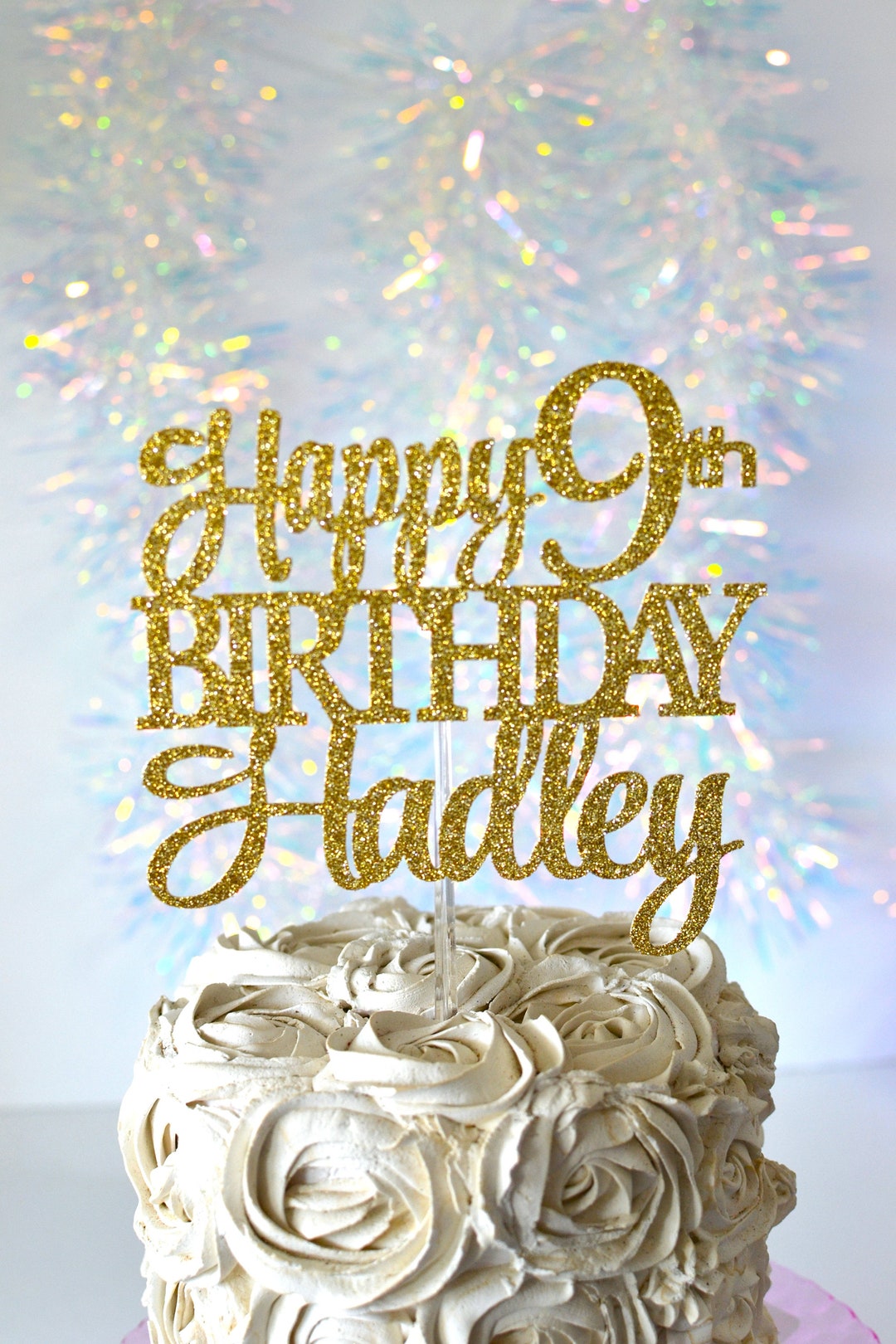 9th Birthday Name Cake Topper, Custom Cake Topper, One Cake Topper ...