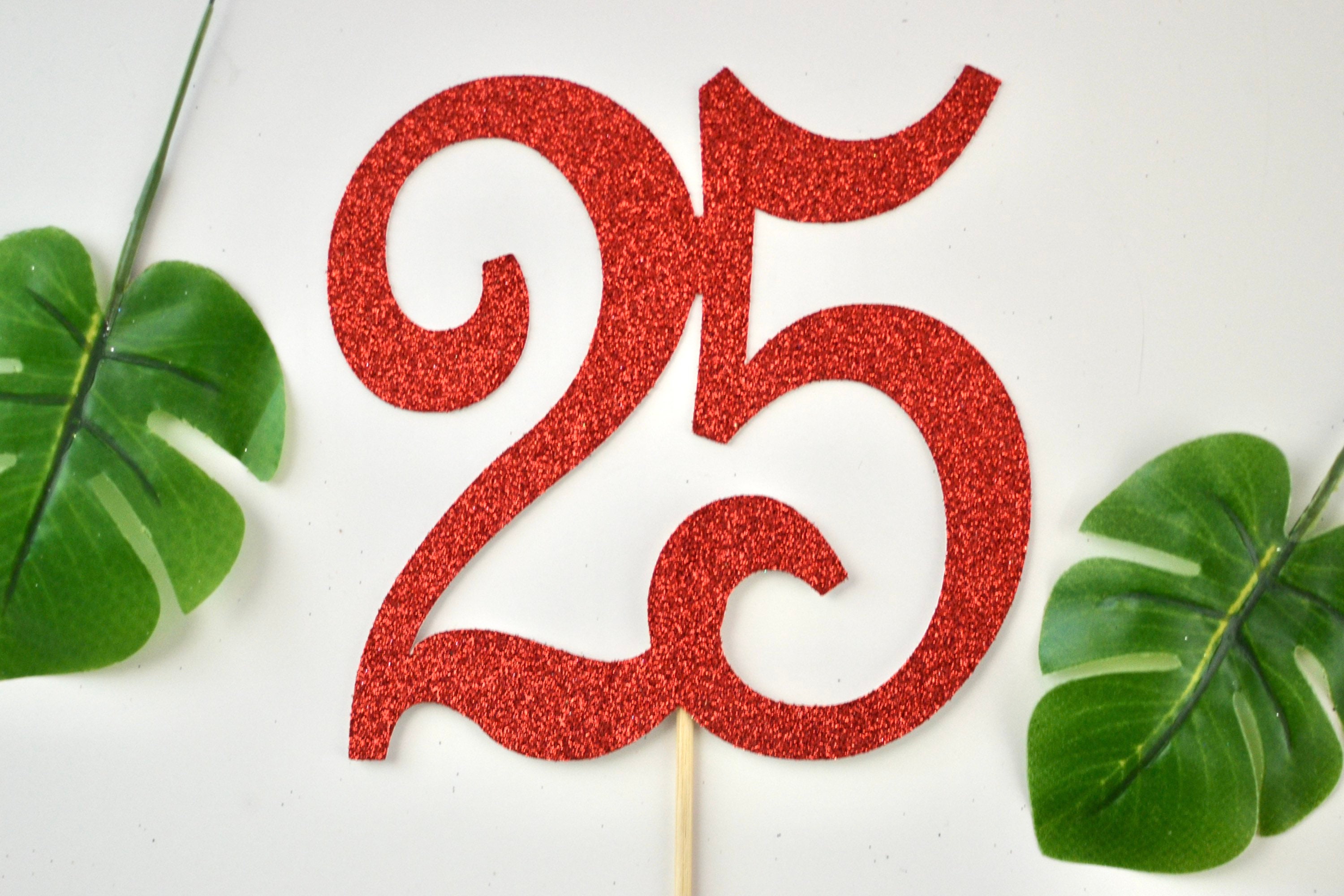 Glitter 25 Cake Topper Twenty Five Topper 25th Birthday 25 - Etsy