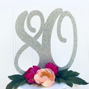 Sparkly Glitter 80 Cake Topper. 80 Centerpiece. 80th Birthday. Nana ...