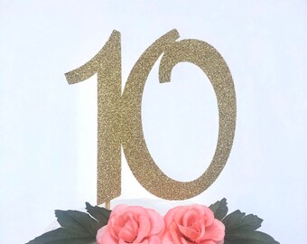 10 Years Loved Cake Topper Cheers to 10 Years 10 Years - Etsy