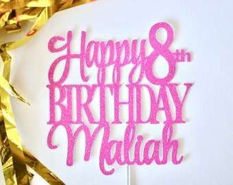 Sparkly Glitter 8 is Great Cake Topper. 8 Centerpiece. 8th | Etsy