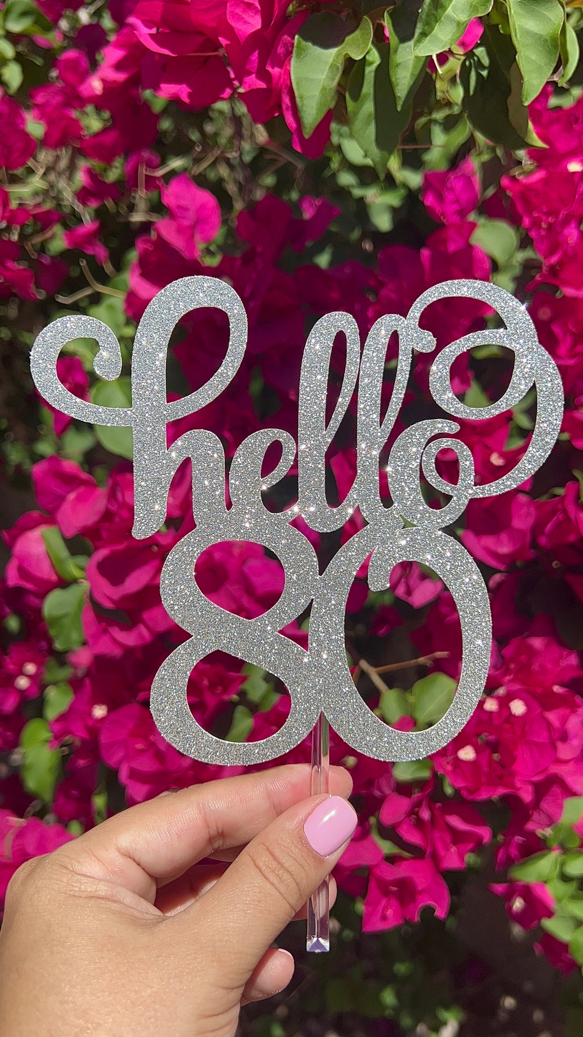 Glitter Hello 80 Cake Topper. Eighty Cake Topper. 80th Birthday. Nana ...