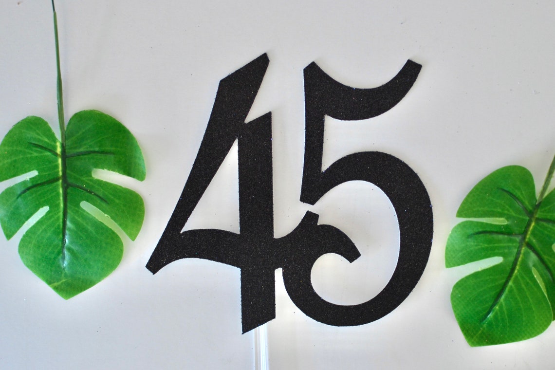 Glitter 45 Topper 45 Cake Topper Big 45 45th Birthday 45 - Etsy