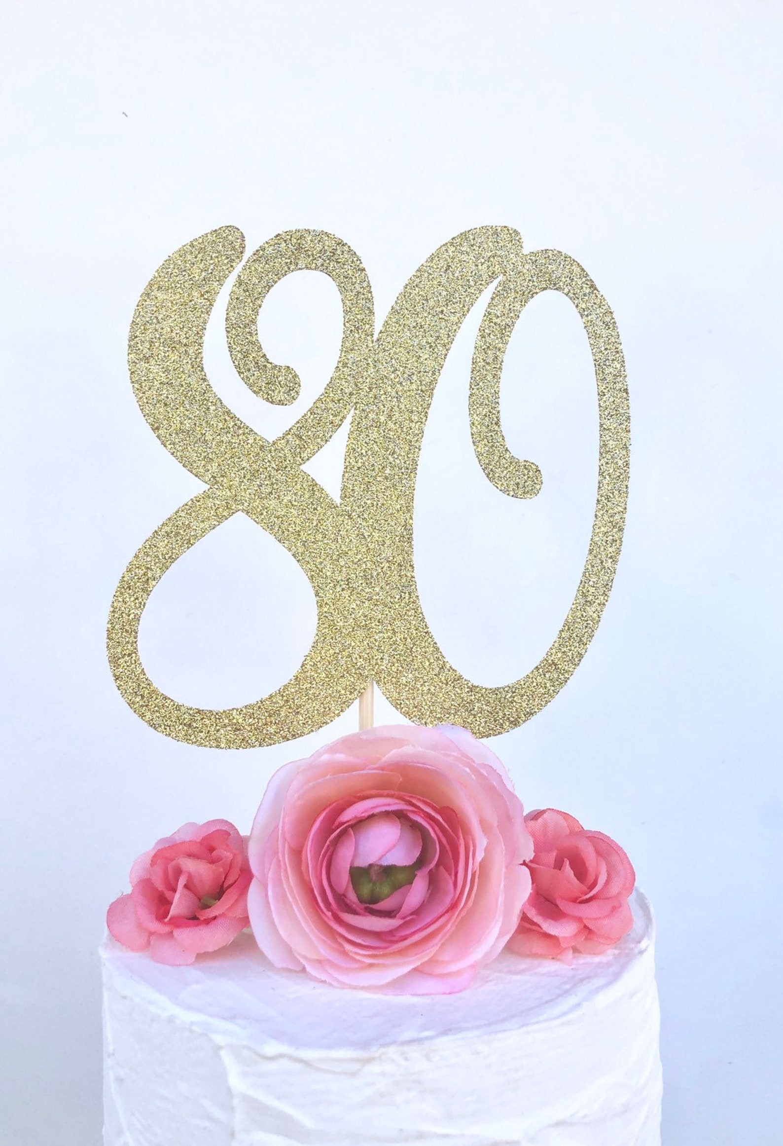 Sparkly Glitter 80 Cake Topper. 80 Centerpiece. 80th Birthday. Nana ...