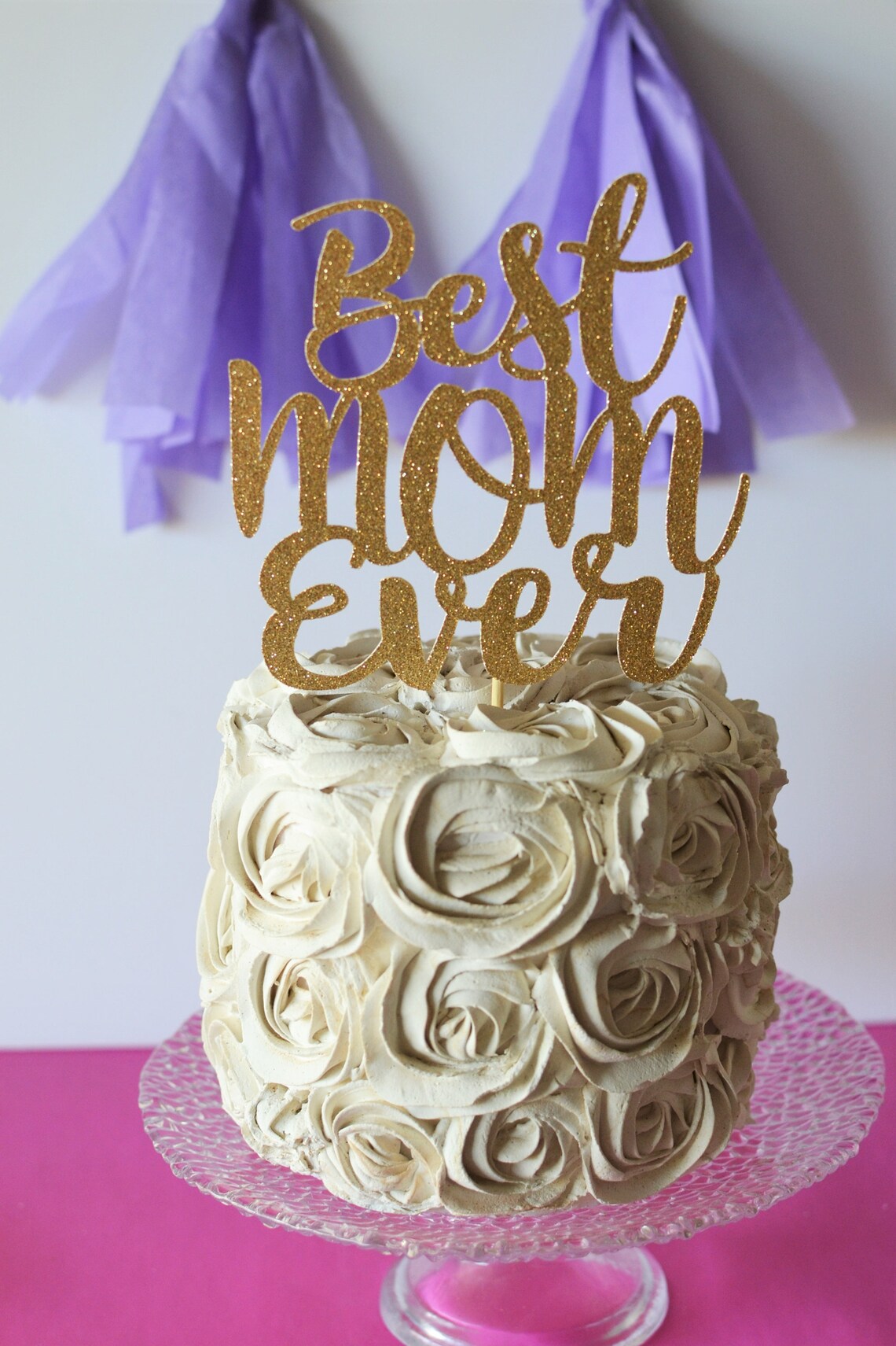 Glitter Best Mom Ever Cake Topper Moms Day Mom Birthday Mom - Etsy