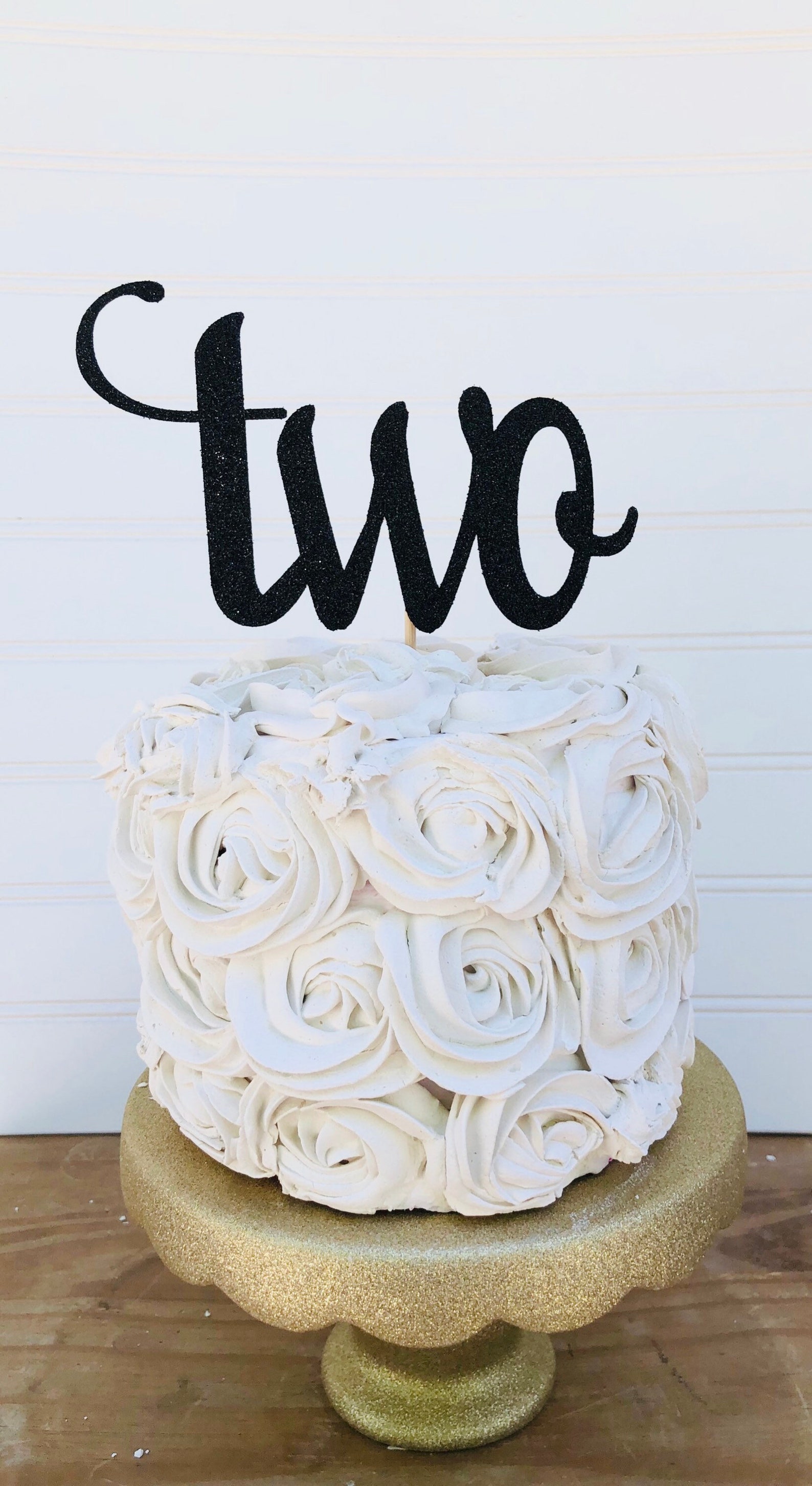Glitter "two" Cake Topper, 2nd Birthday Topper, Two Cake Topper ...