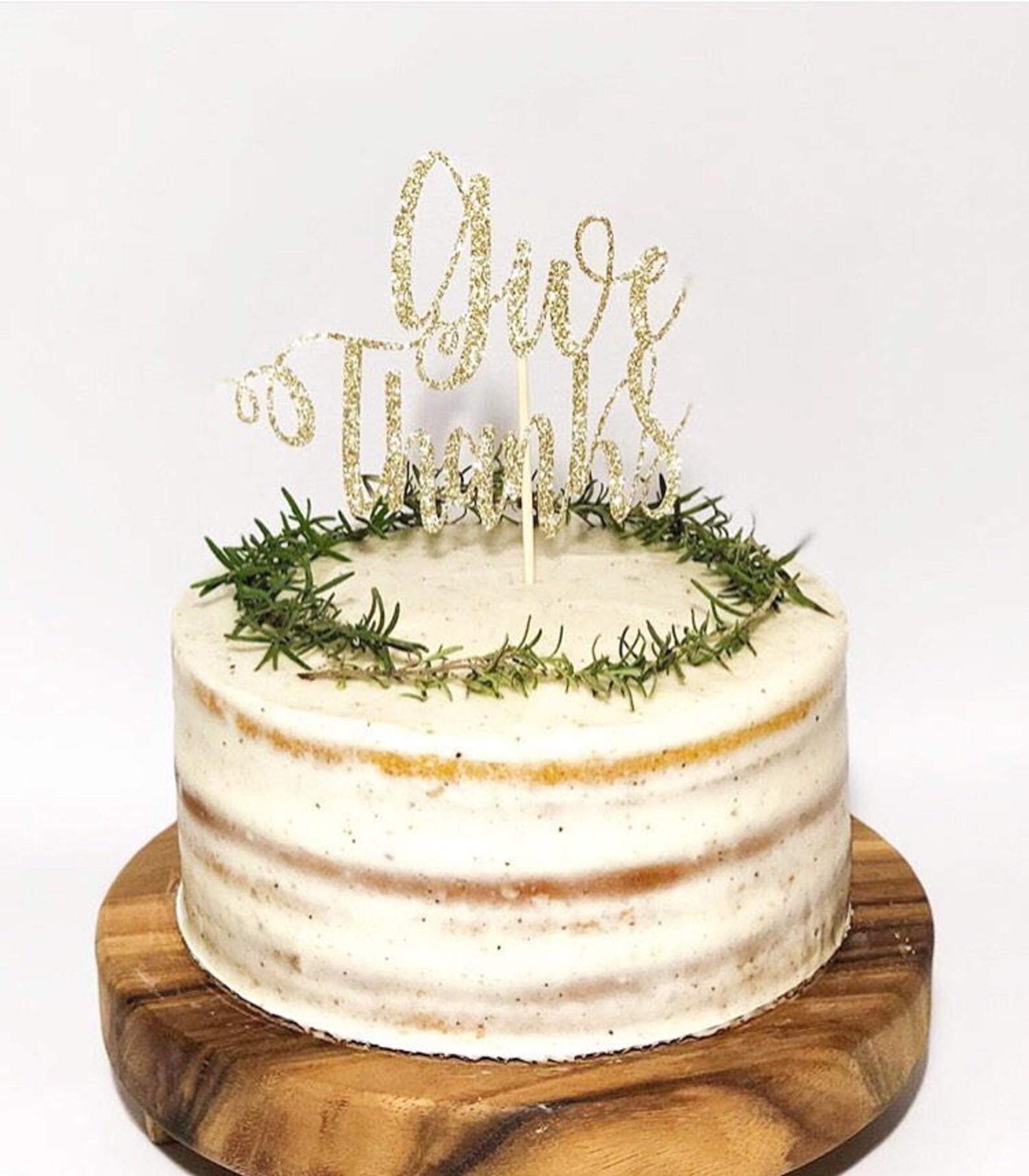 Glitter Give Thanks Cake Topper Thankful Cake Topper - Etsy