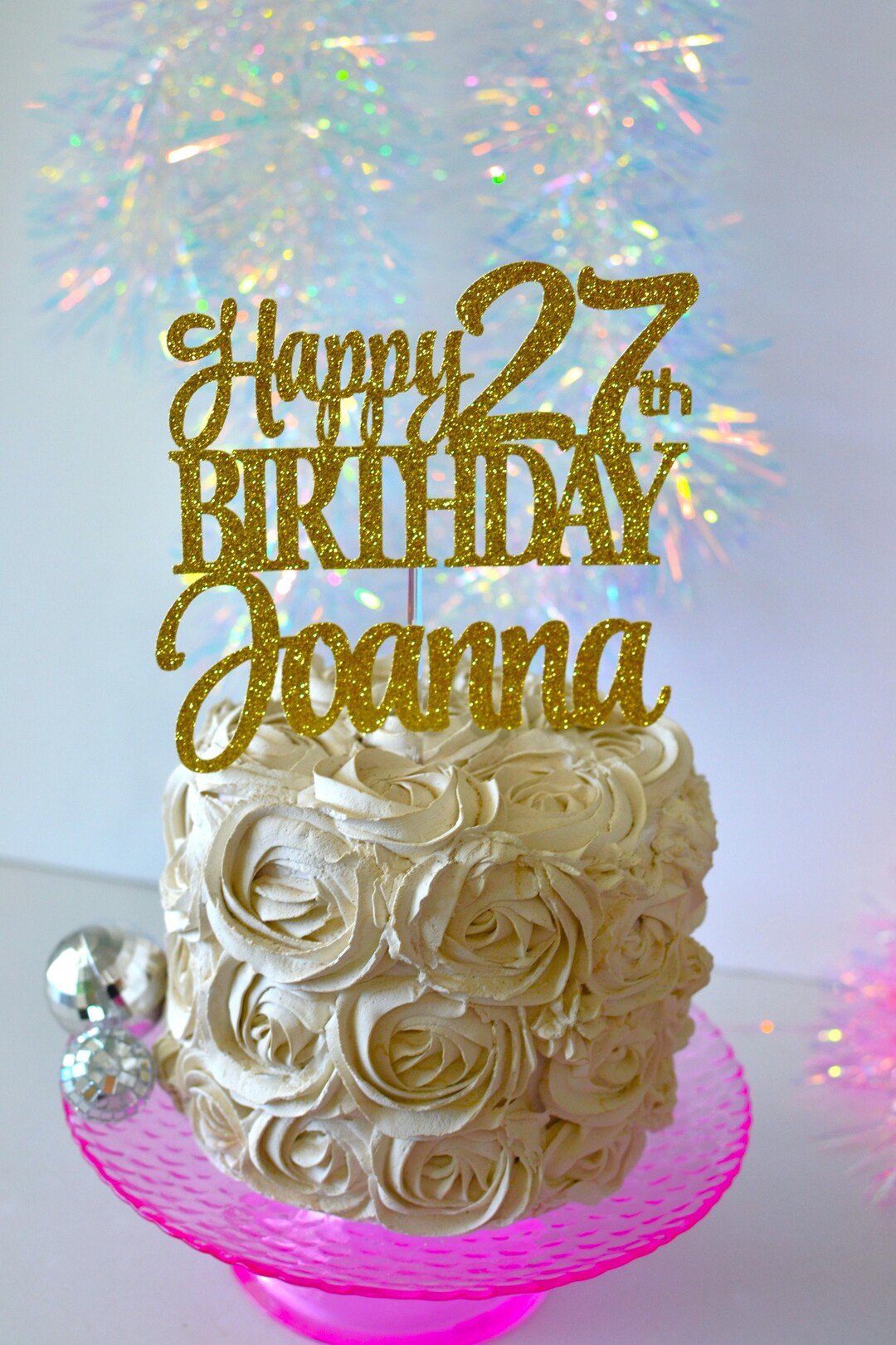 Happy 27th Birthday Personalized Name Cake Topper - Etsy