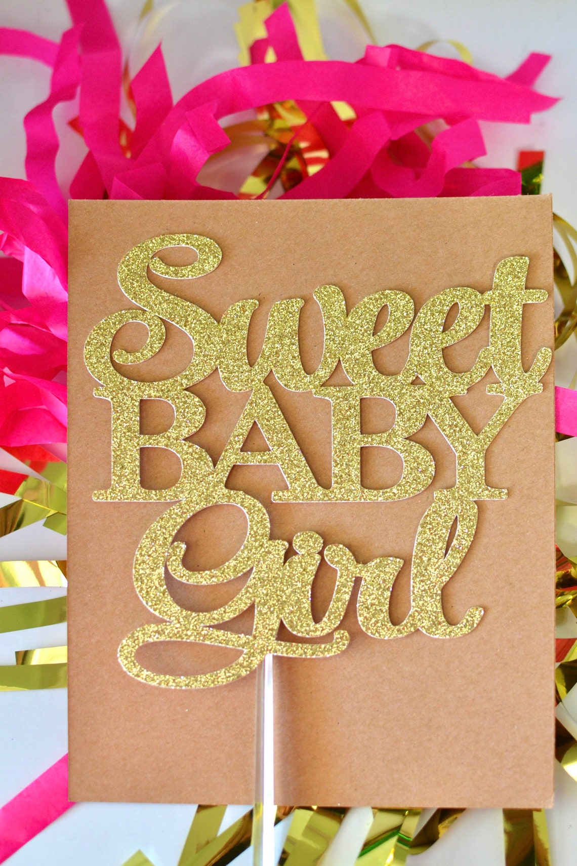 Sweet Baby Girl Cake Topper Baby Shower Cake Topper Gender - Etsy