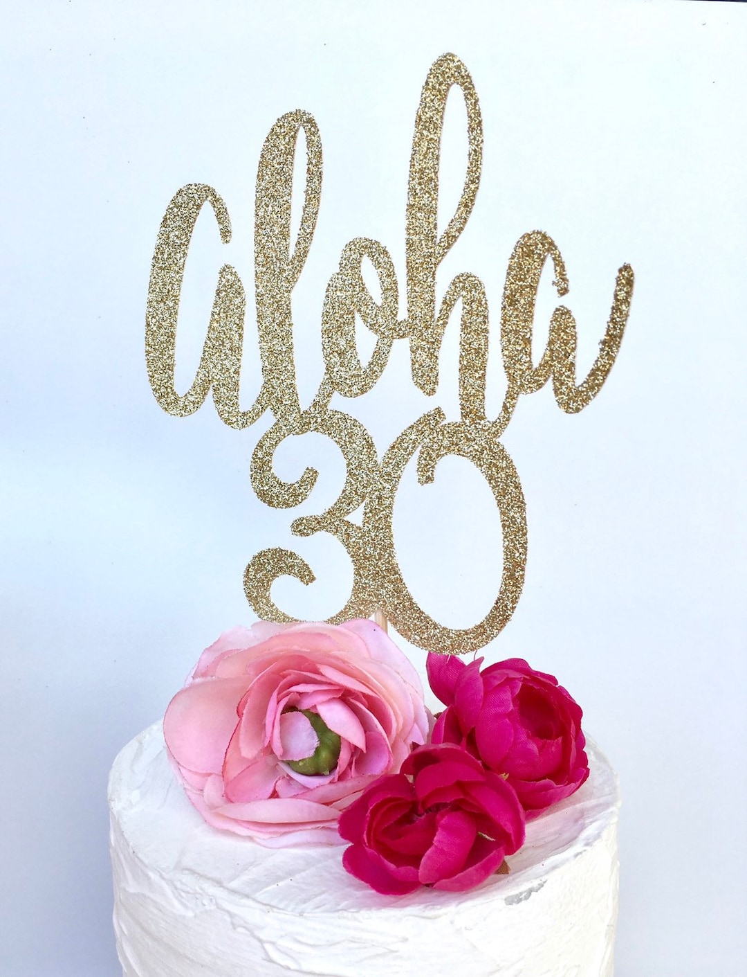 Glitter Aloha 30, Thirty Cake Topper, 30th Birthday, 30 and Flirty, 30 ...