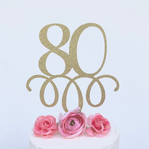 80 Cake Topper - Etsy