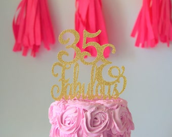 Glitter 35 and Fine Thirty Five Topper 35th Birthday 35 | Etsy
