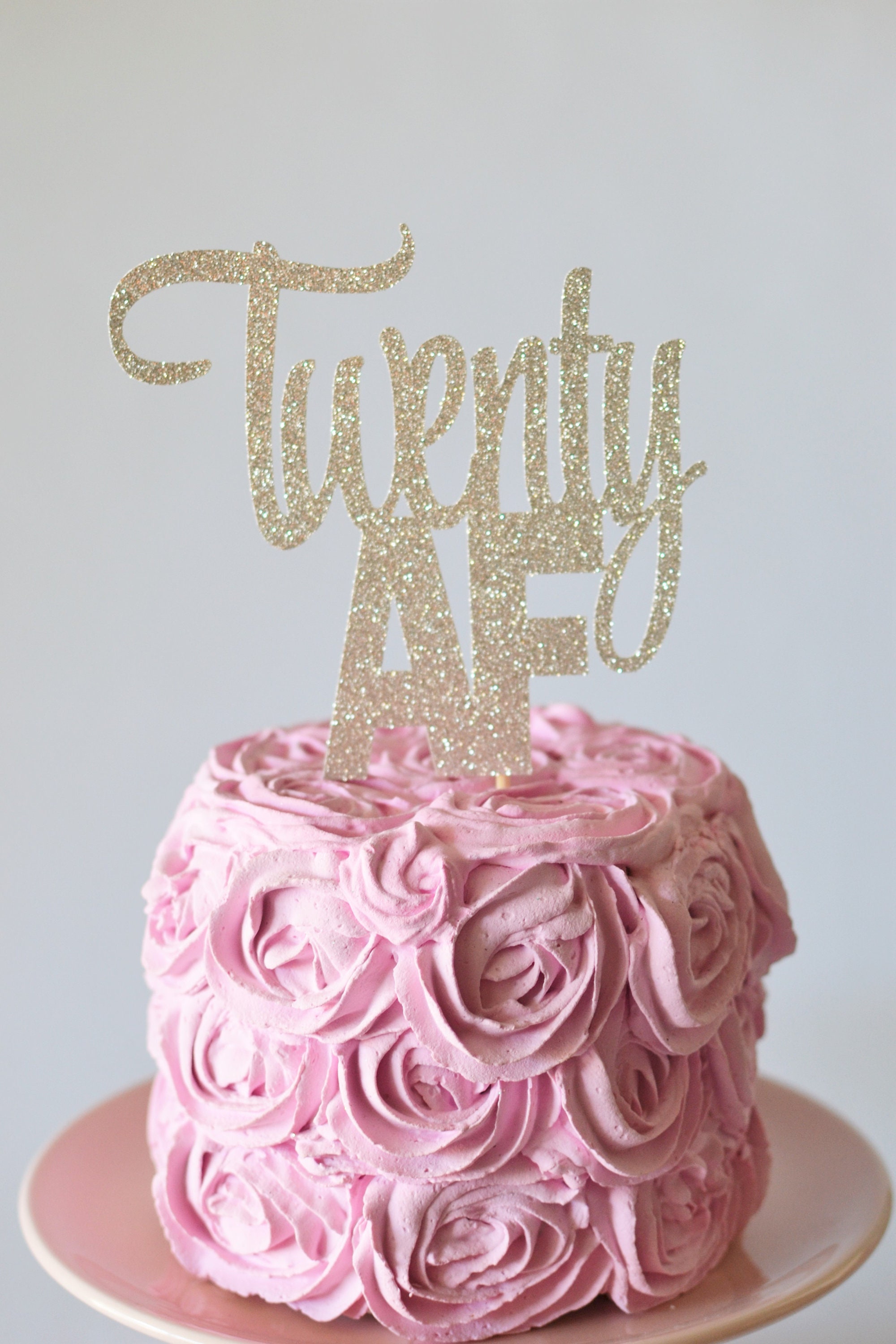 Glitter Twenty AF Cake Topper Big 20 Happy 20th Birthday - Etsy