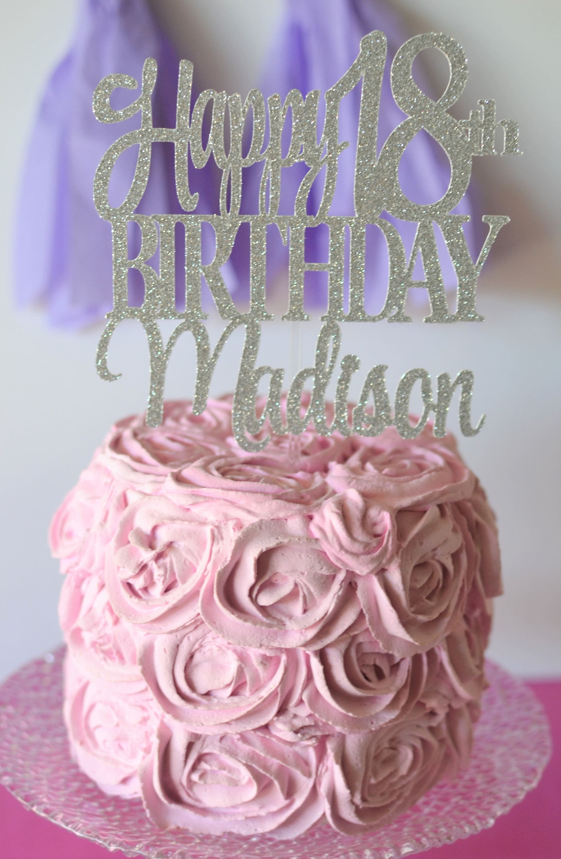 Happy 18th Birthday Personalized Name Cake Topper Custom | Etsy