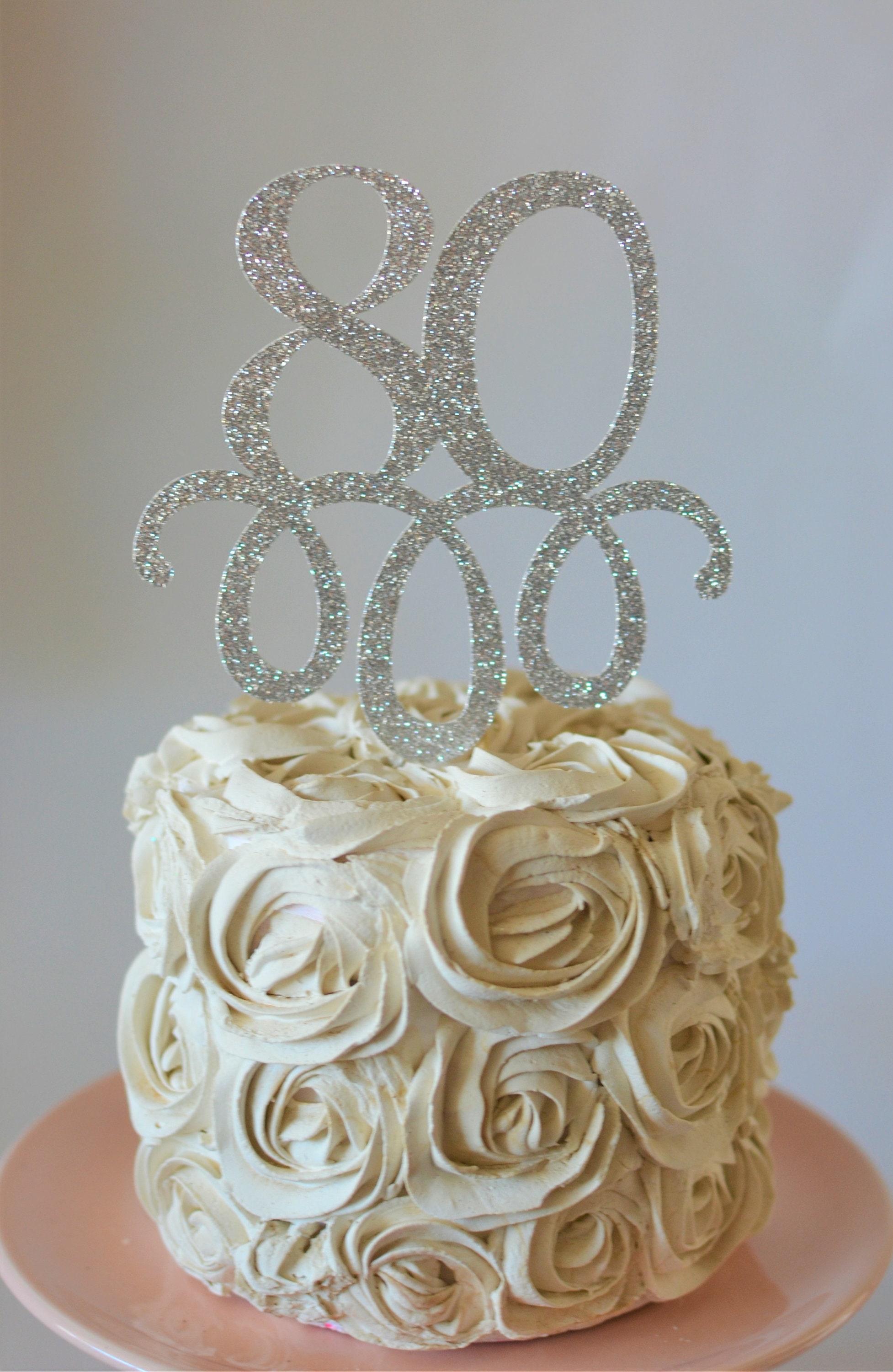 Glitter 80 Cake Topper. Eighty Cake Topper. 80th Birthday. Nana Topper ...