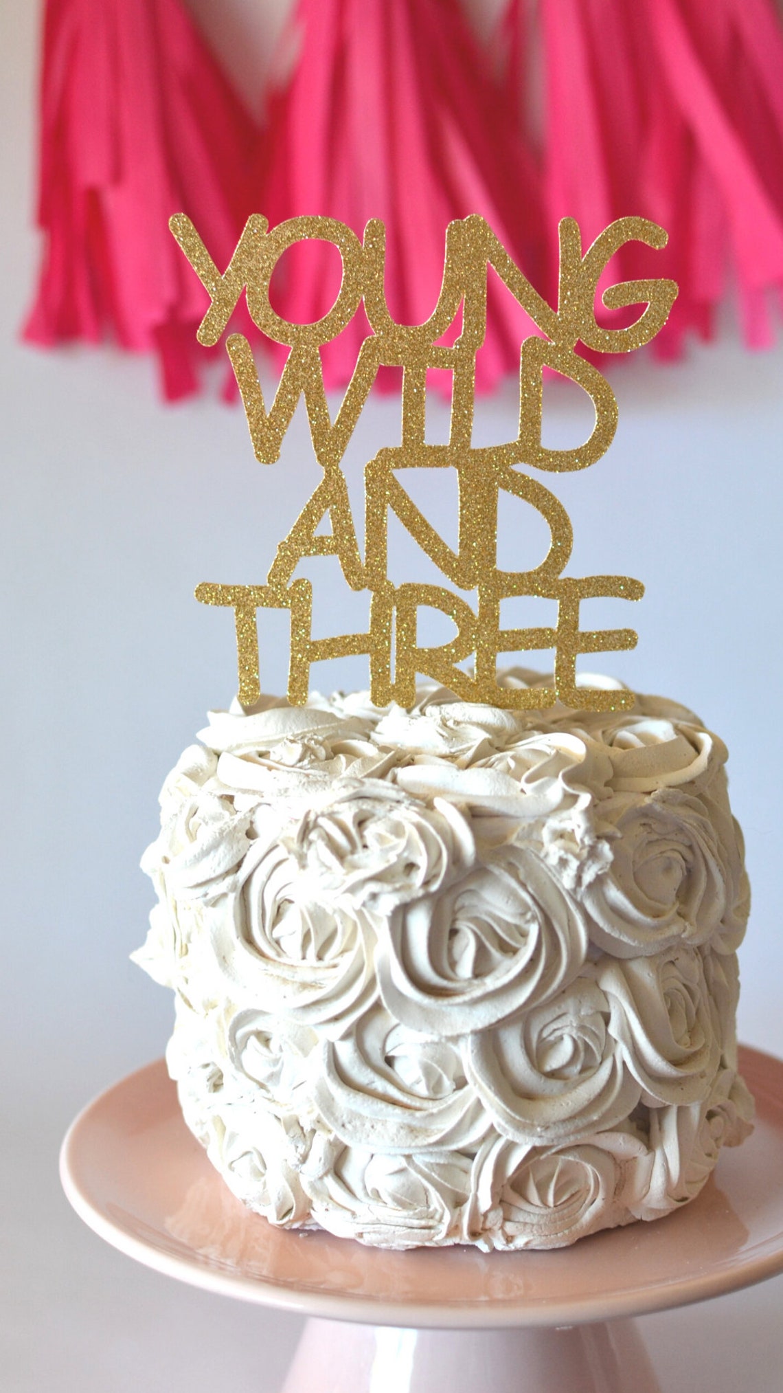 Young Wild and Three Topper 3rd birthday topper three cake | Etsy