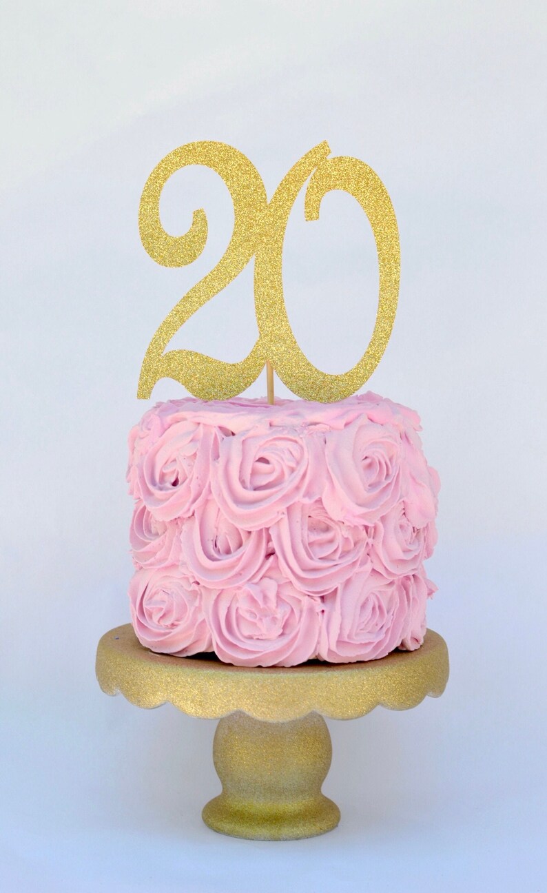 Glitter 20 Cake Topper Big 20 happy 20th birthday glitter | Etsy