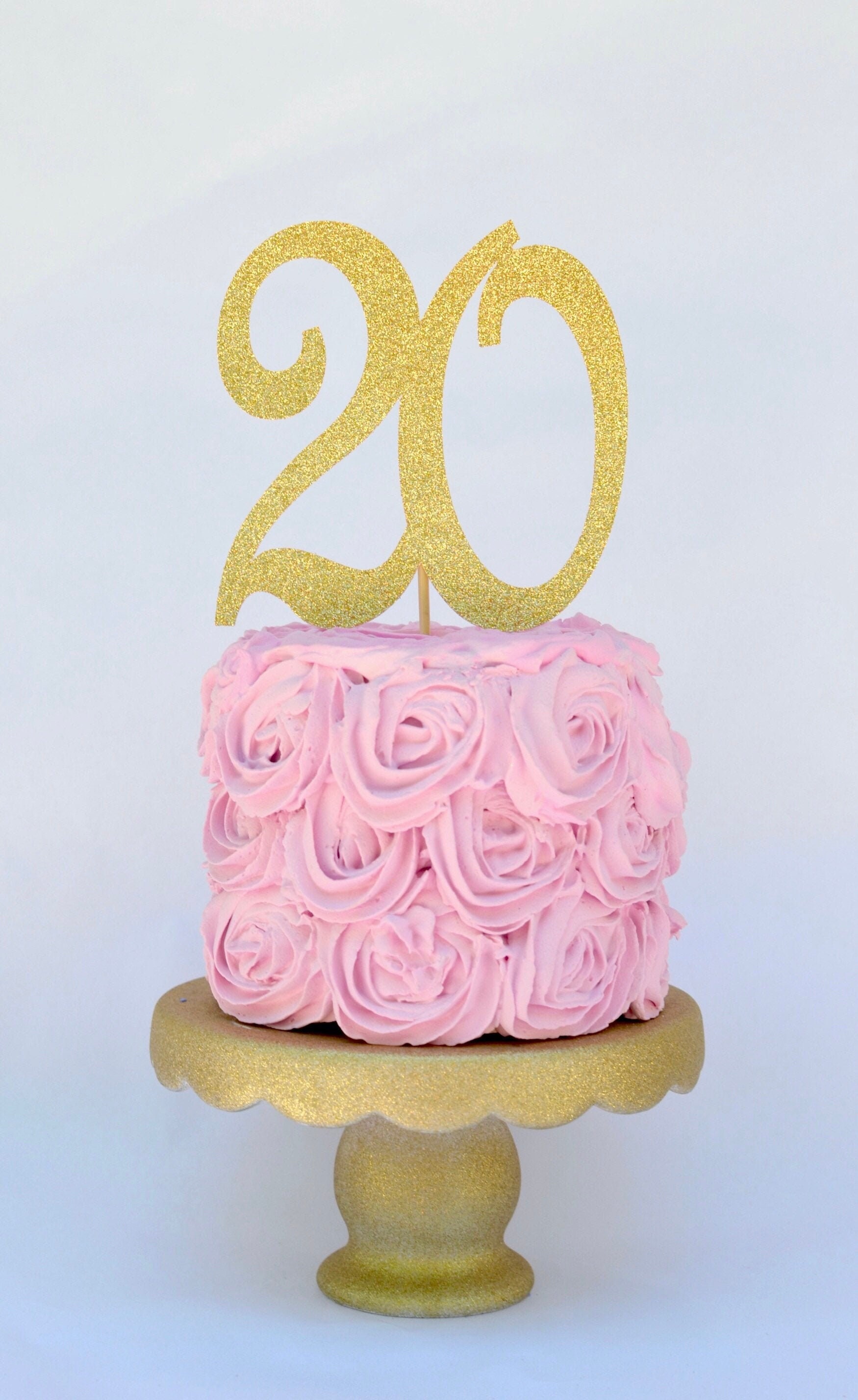 Glitter 20 Cake Topper Big 20 happy 20th birthday glitter | Etsy