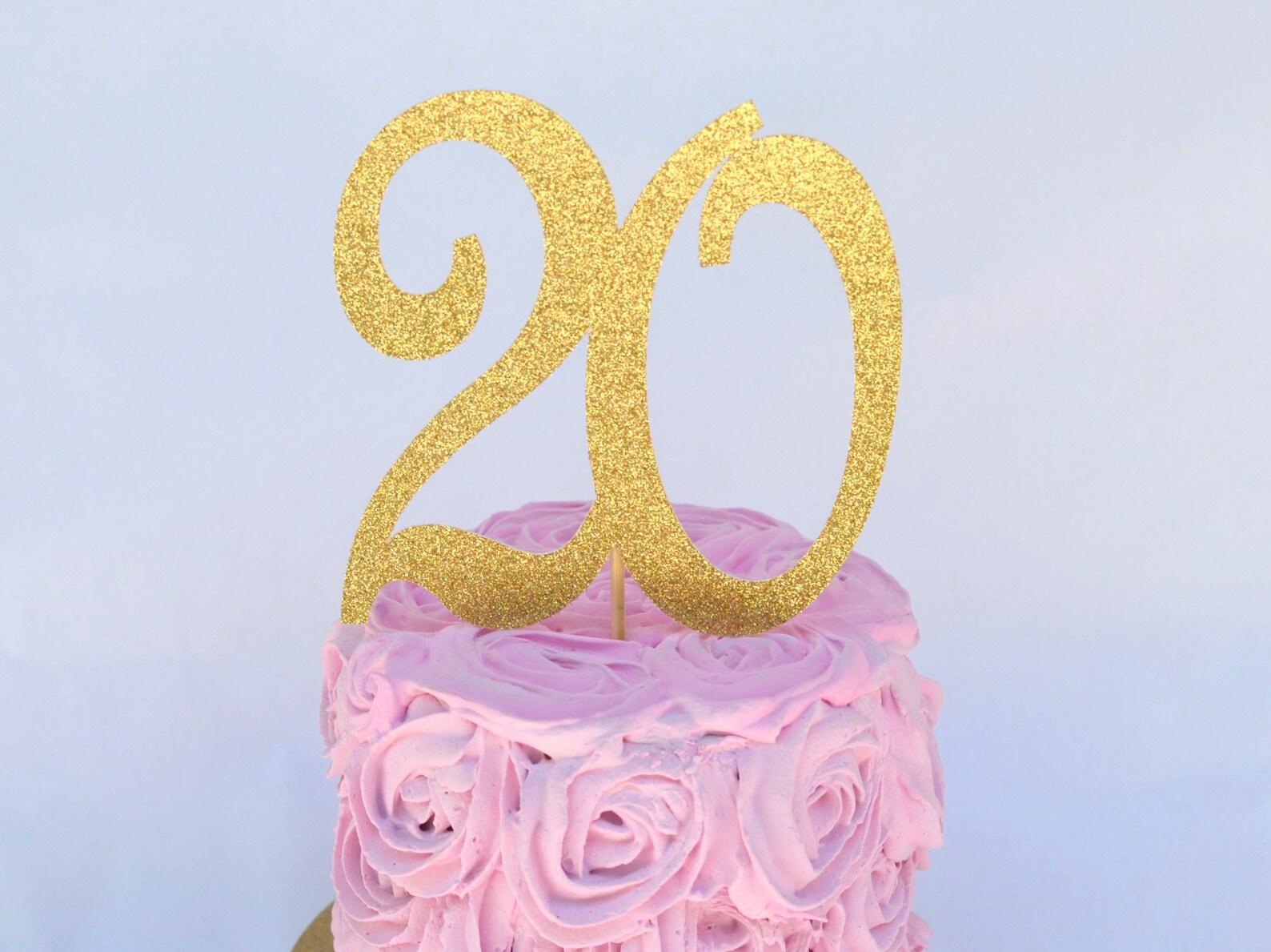 Glitter 20 Cake Topper Big 20 happy 20th birthday glitter | Etsy