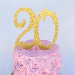 Glitter 20 Cake Topper Big 20 happy 20th birthday glitter | Etsy