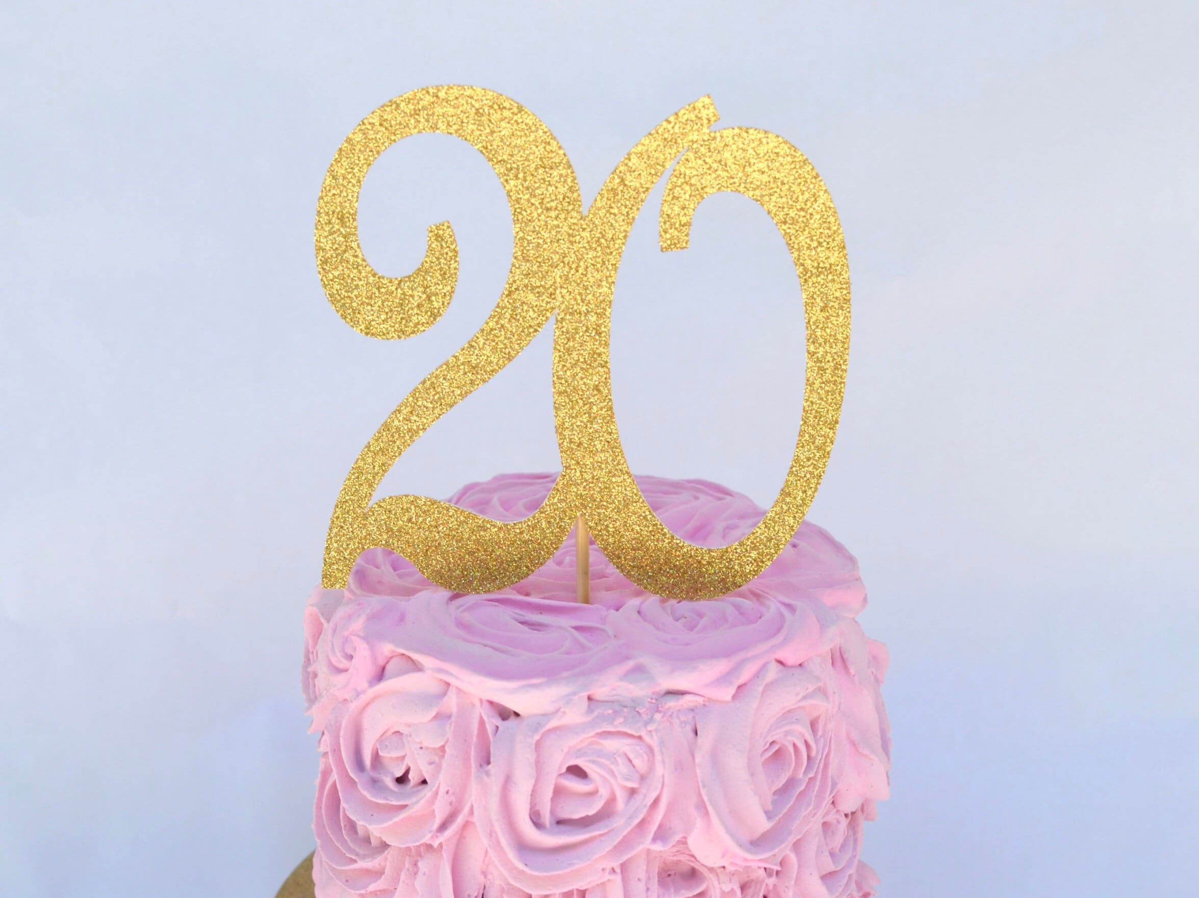 Glitter 20 Cake Topper Big 20 Happy 20th Birthday Glitter | Etsy