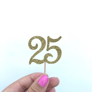 Glitter Birthday "25" Age Toppers, 25th Birthday, Twenty Five, Happy ...
