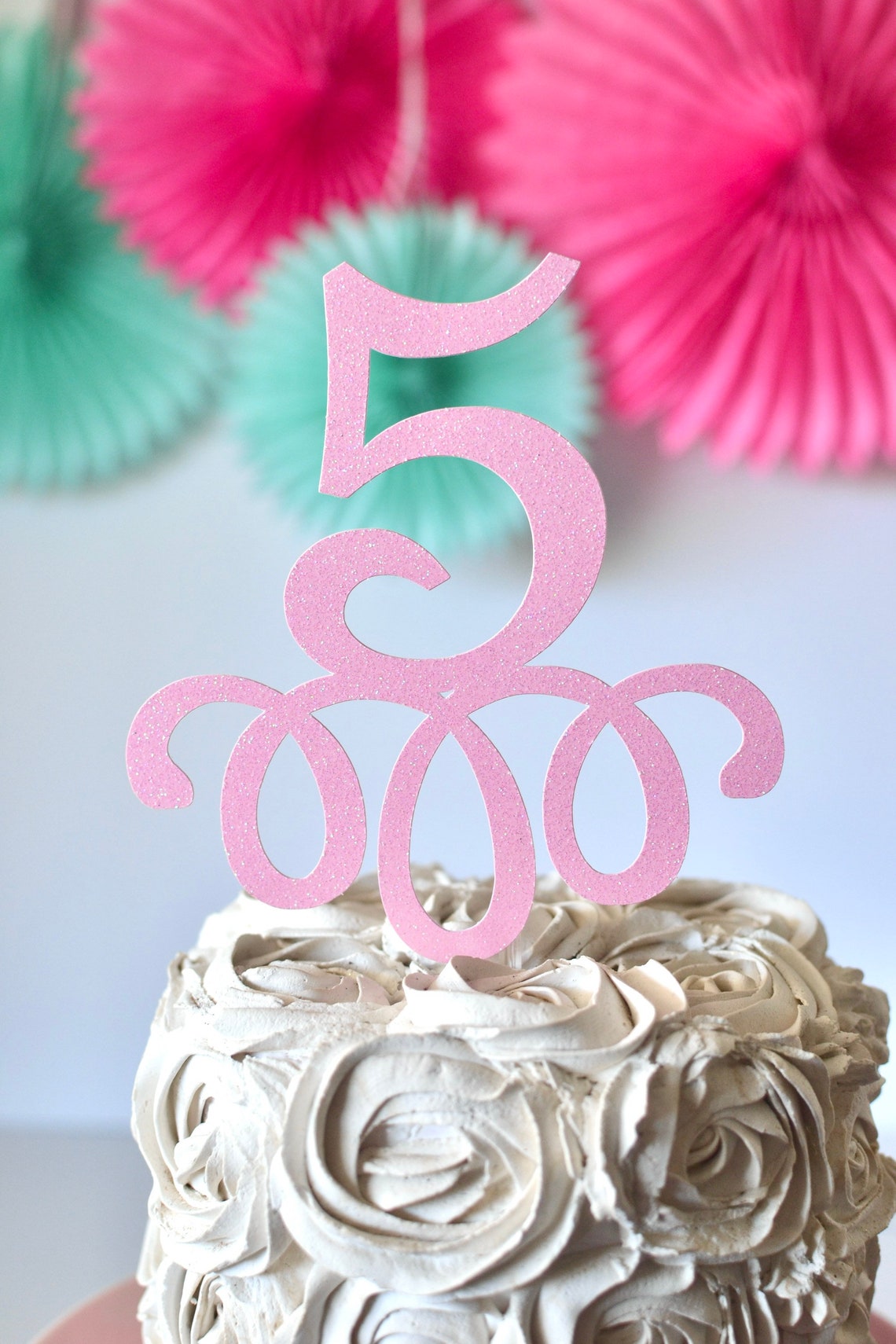 Glitter 5, Five Topper, 5th Birthday Topper, 5 Cake Topper, Glitter ...