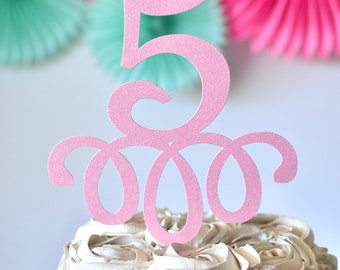 Five Cake Topper 5th Birthday Topper 5 Cake Topper Glitter | Etsy