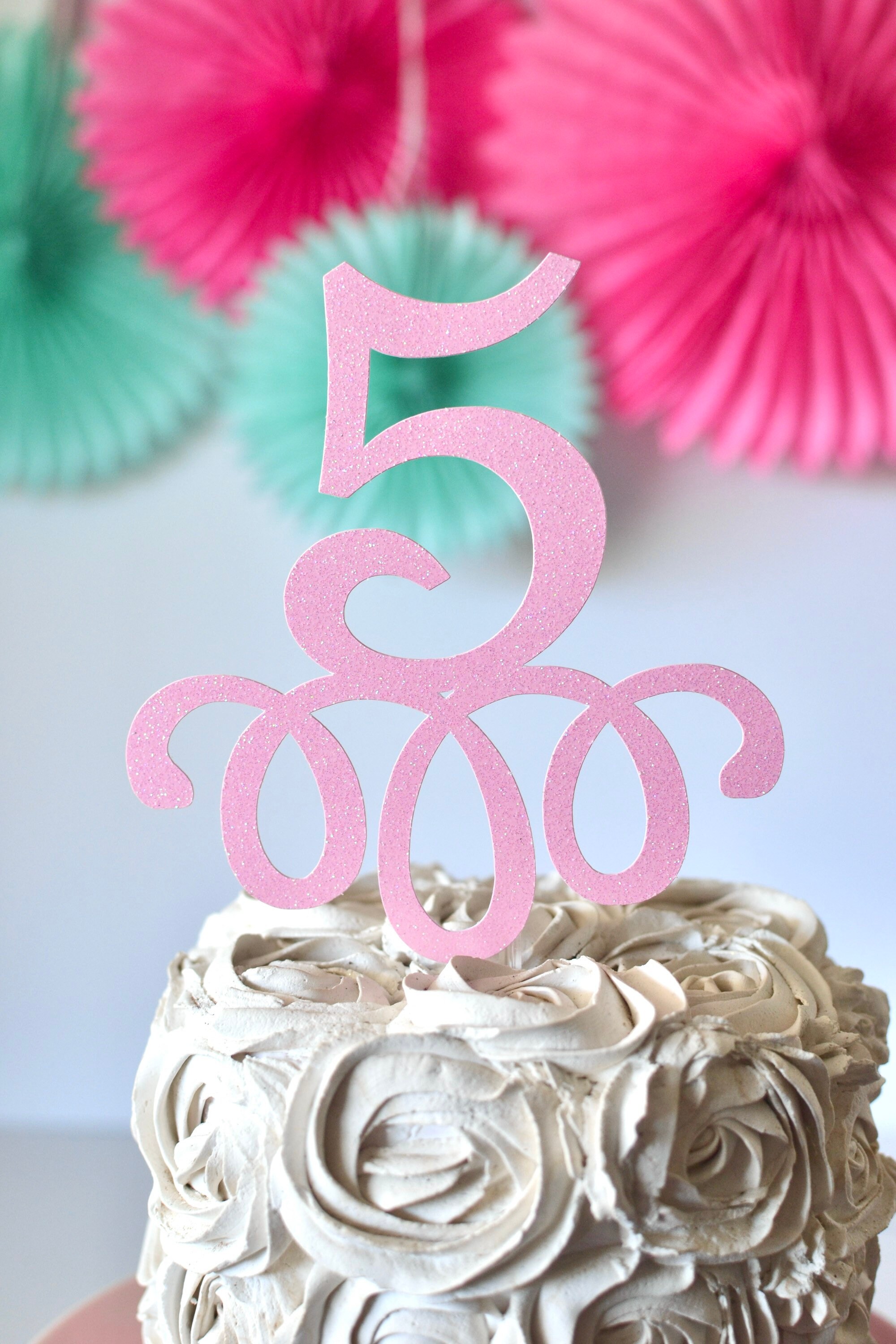 Glitter 5 Five Topper 5th Birthday Topper 5 Cake Topper - Etsy