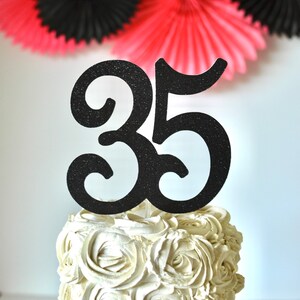 Glitter 35 Thirty Five Topper, 35th Birthday, 35 Birthday Pick, Glitter ...