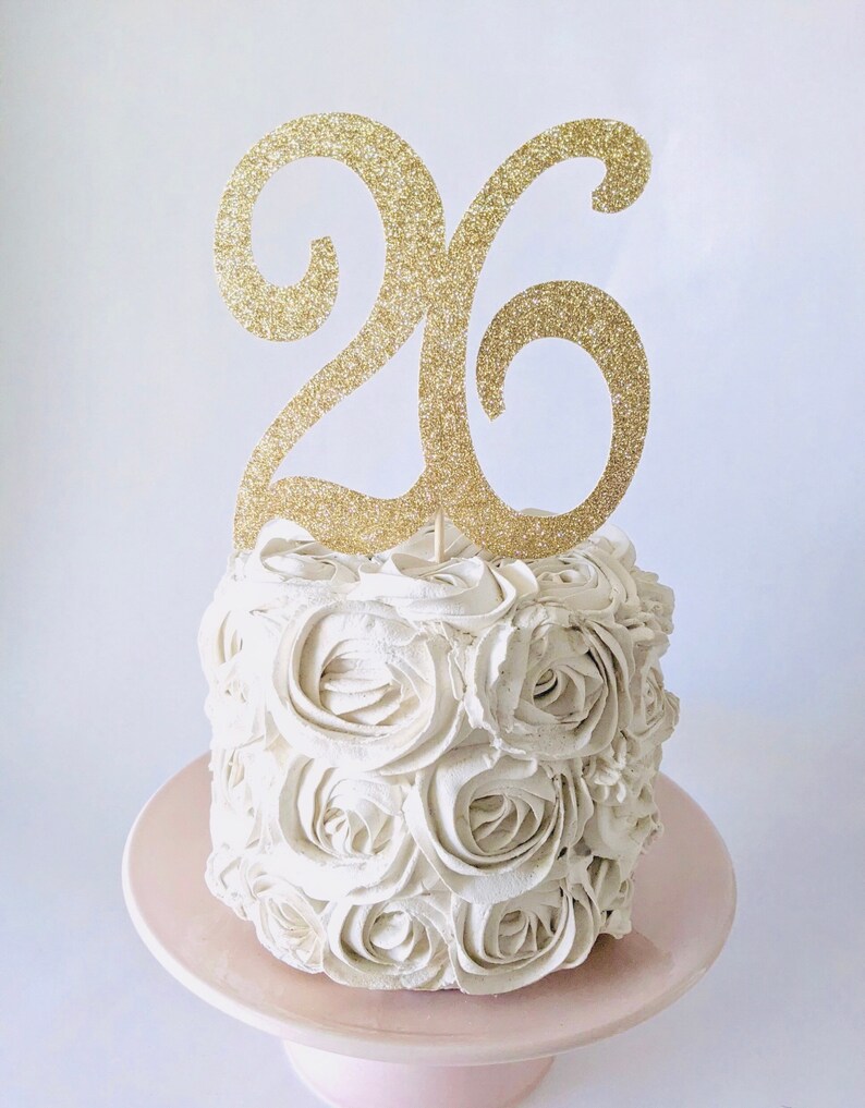 Glitter 26 Twenty Six Cake Pick Topper 26th Anniversary | Etsy