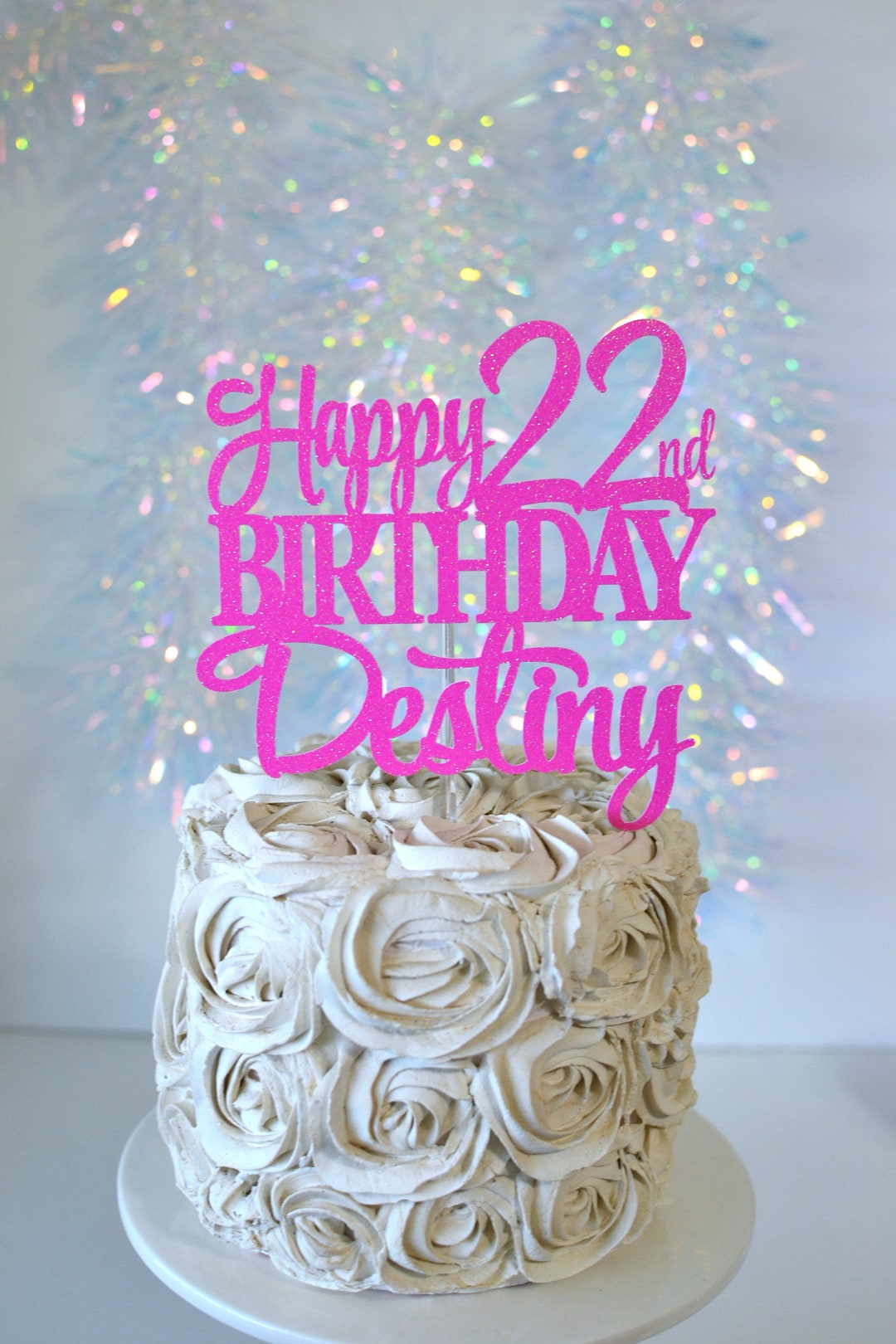 22nd Birthday Personalized Name Cake Topper - Etsy