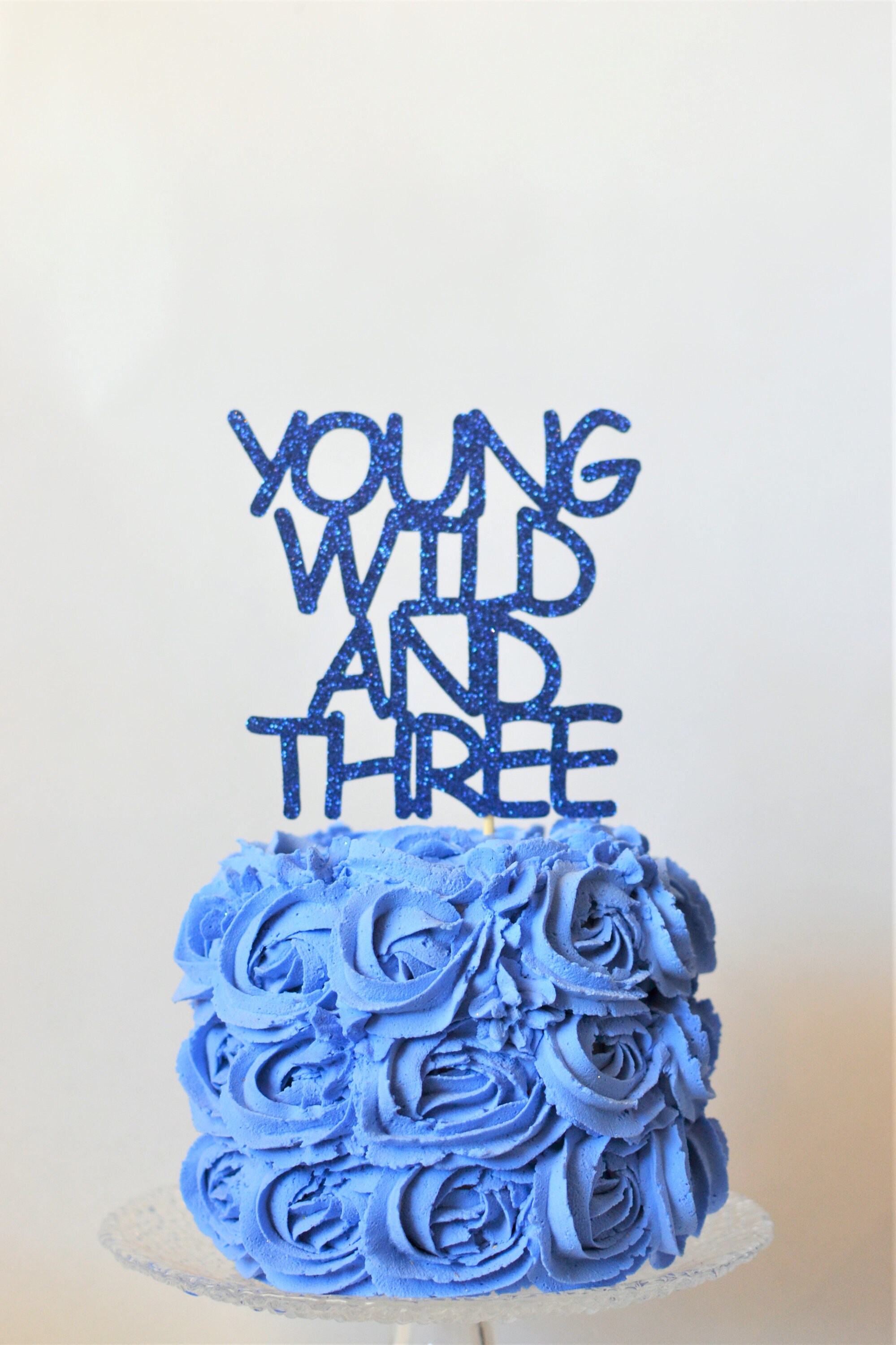 Young Wild and Three Topper 3rd birthday topper three cake | Etsy