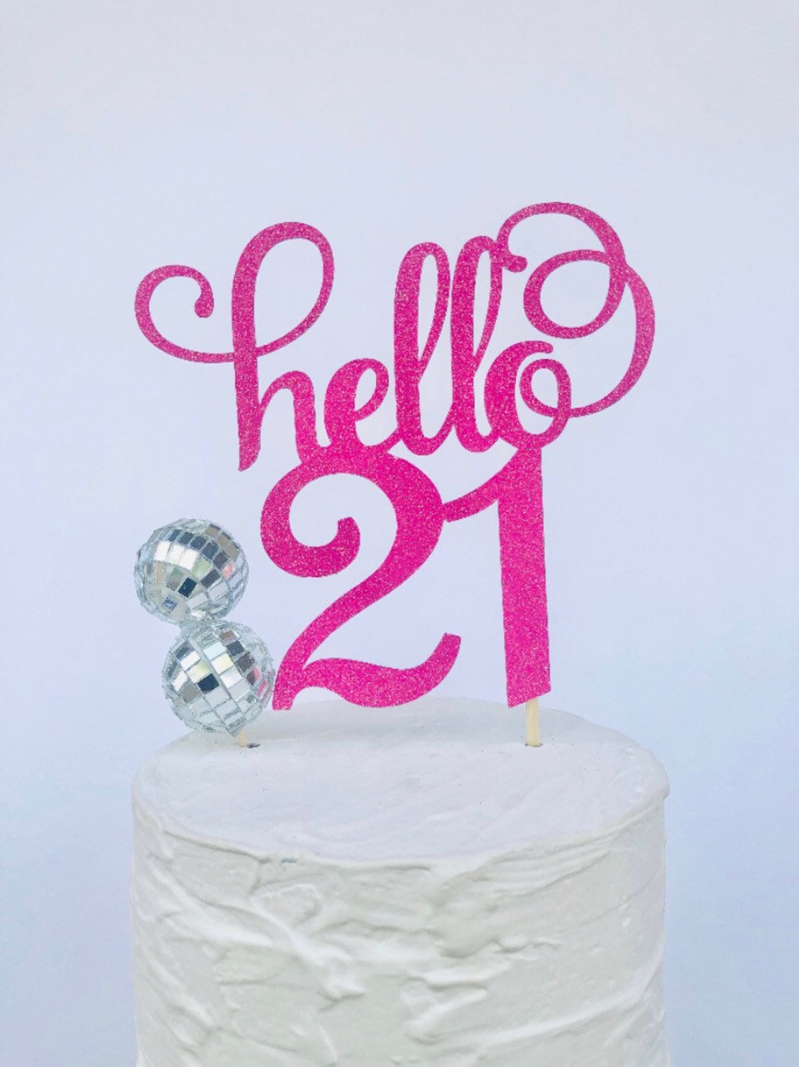 Glitter hello 21 21st Birthday Cake Topper Twenty One Gold | Etsy