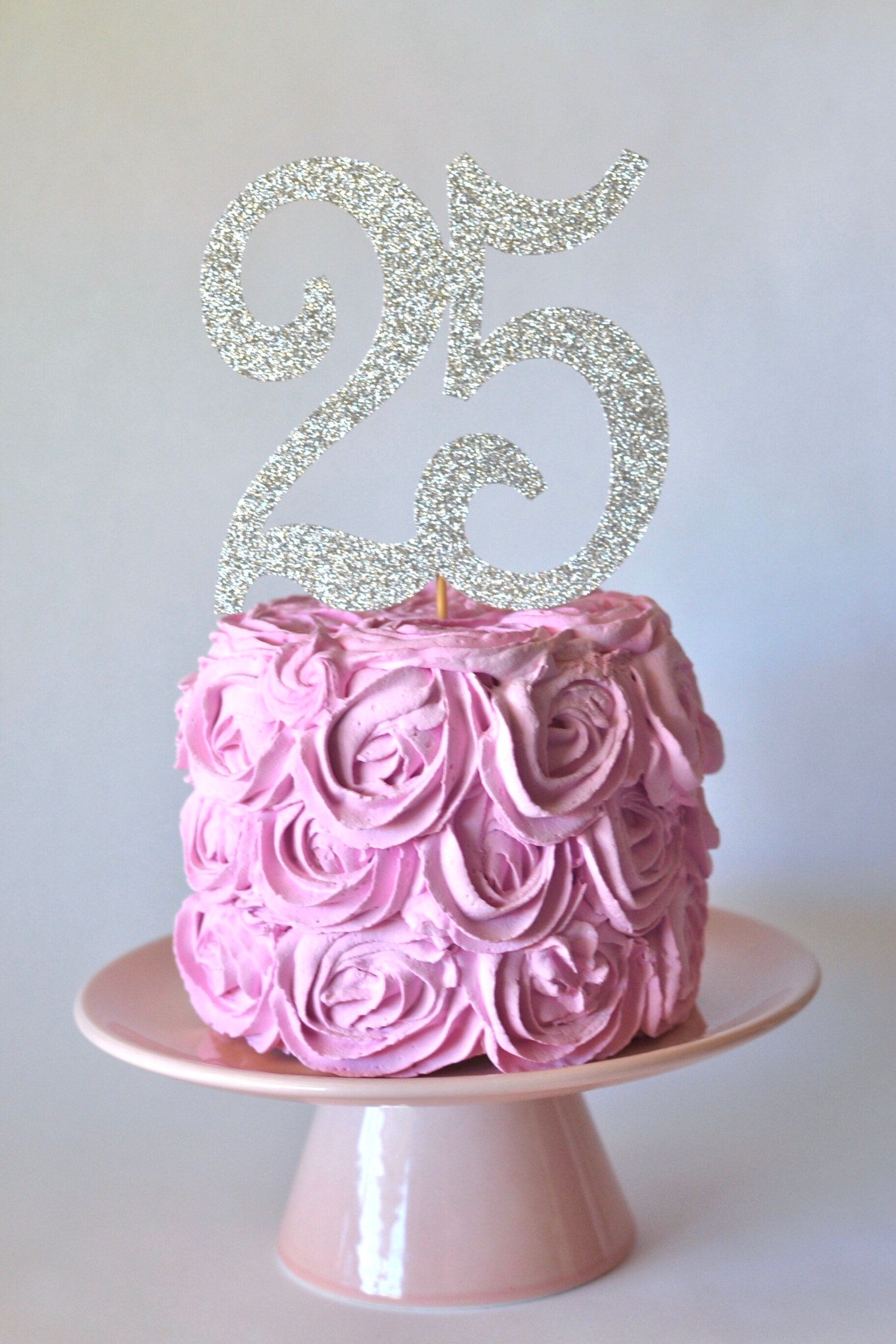 Glitter 25 Cake Topper Twenty Five Topper 25th Birthday 25 - Etsy