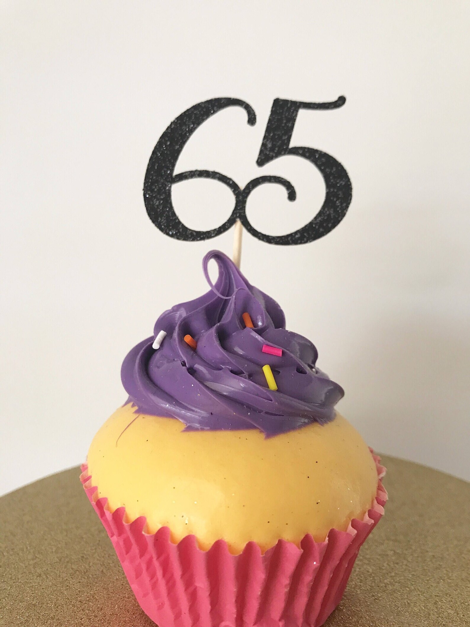 Glitter 65 Cupcake Toppers, 65 Topper, 60th Birthday Cake, 65 Birthday ...
