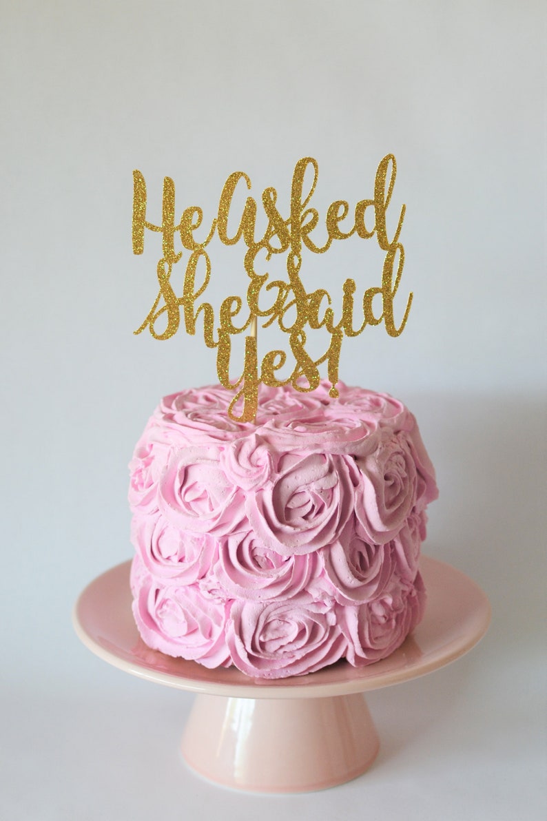 He Asked & She Said Yes Miss to Mrs Cake Topper Bridal - Etsy