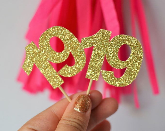 Nineteen Cupcake Topper, 19th Birthday Cupcake Toppers, 19 Cupcake ...