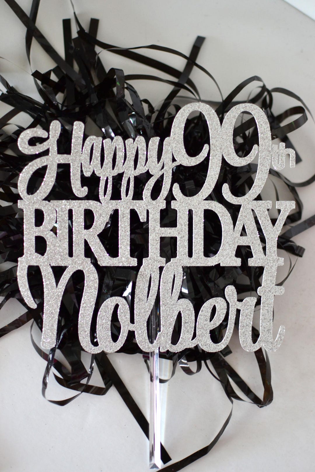 Happy 99th Birthday Personalized Name Cake Topper, Grandma Grandpa Cake ...