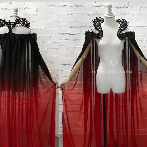 Halloween Wedding Cape Gothic Wedding Cloak Vampire Veil Dark - Etsy