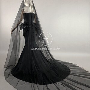 Vamp Black Wedding Corset Dress Crinoline Cage Vampire Style Gothic ...