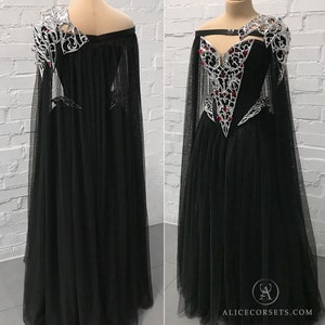 Gothic Fantasy Wedding Dress Elven Bridal Dress Cape Warrior Princess ...