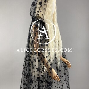 Wiccan Celestial Wedding Cape Starry Veil Stars Moon Goddess Cloak ...