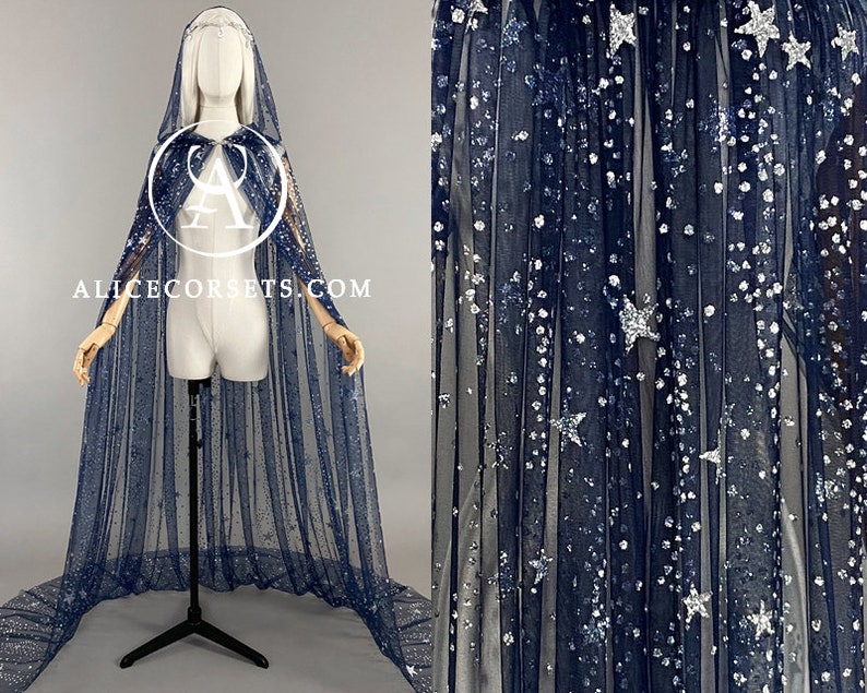 Hooded Celestial Wedding Cape Veil Fantasy Bridal Cloak | Etsy