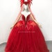 Phoenix Gothic Red Wedding Dress Dramatic Fantasy Ball Gown Vampire ...